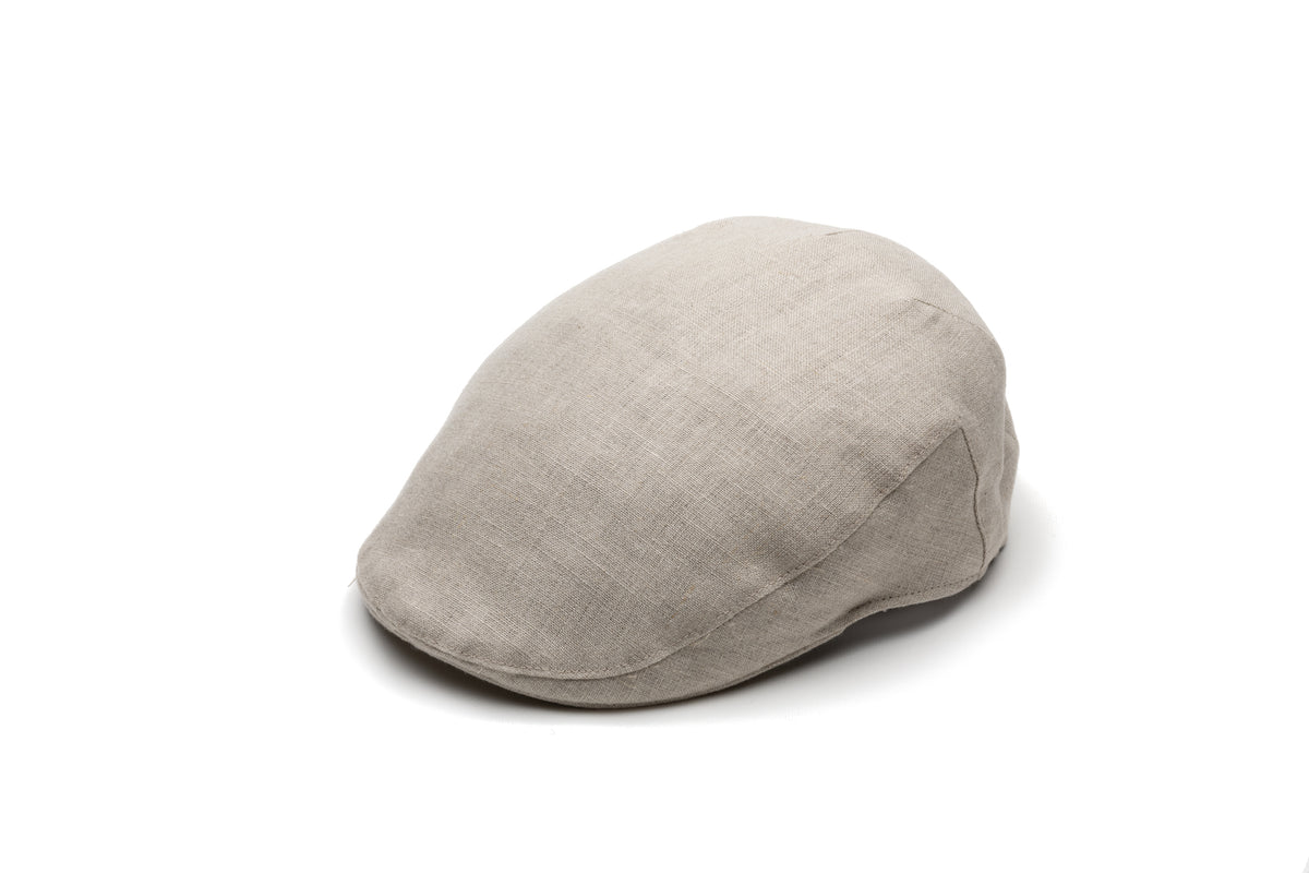 Beige Linen Flat Cap | BAZOOKA